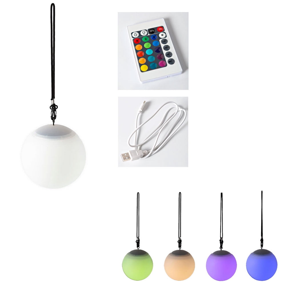 Viva Terra Hanging Sphere Solar Light Color Changing w/Remote Plastic 7 ...