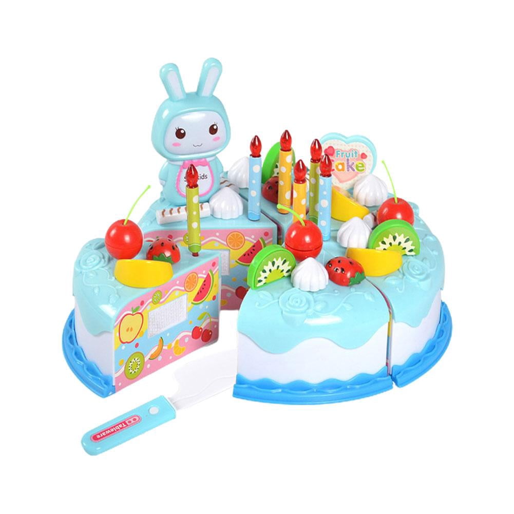 VivaFlex 37Pcs Kids Toy Simulation DIY Birthday Cake Model Kitchen Toy ...
