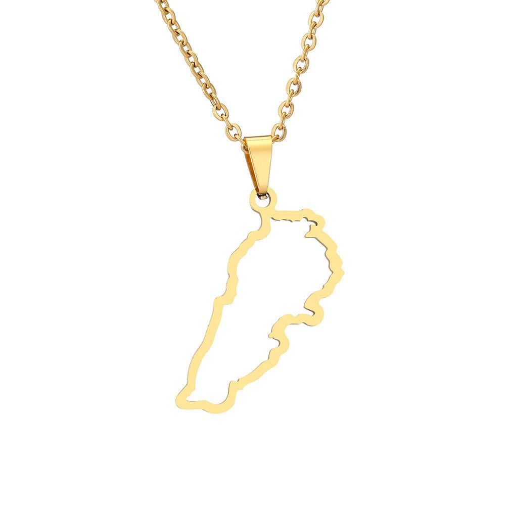 VivaFlex Lebanon Outline Map Necklace Chain Pendant New Fashion ...