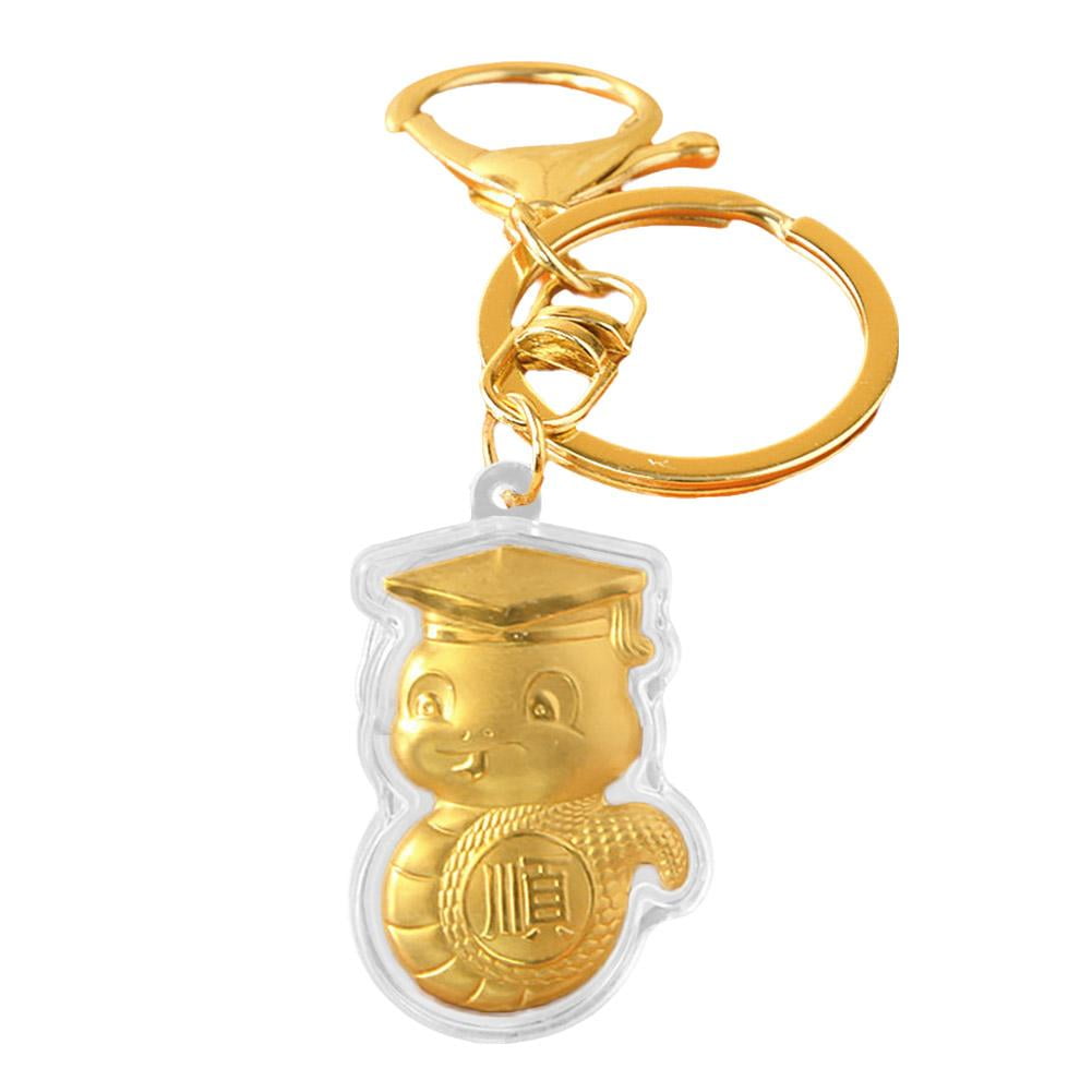VivaFlex Snake Year Gold Foil Good Luck Keychain Cartoon Snake Year of ...