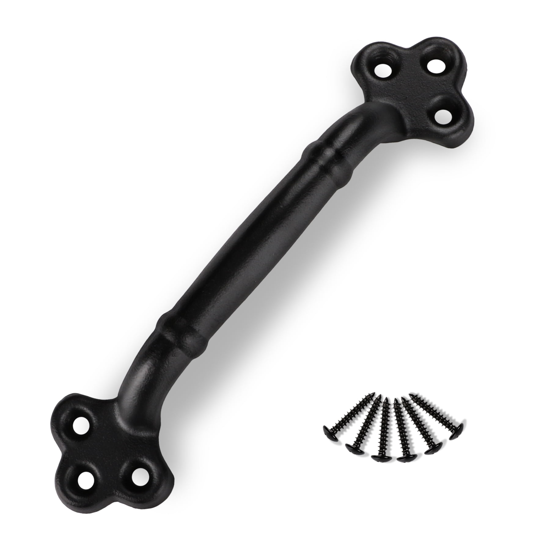 9-Inch Cast Iron Clover Door Handle – Fortress-Worthy Pull for Barn ...