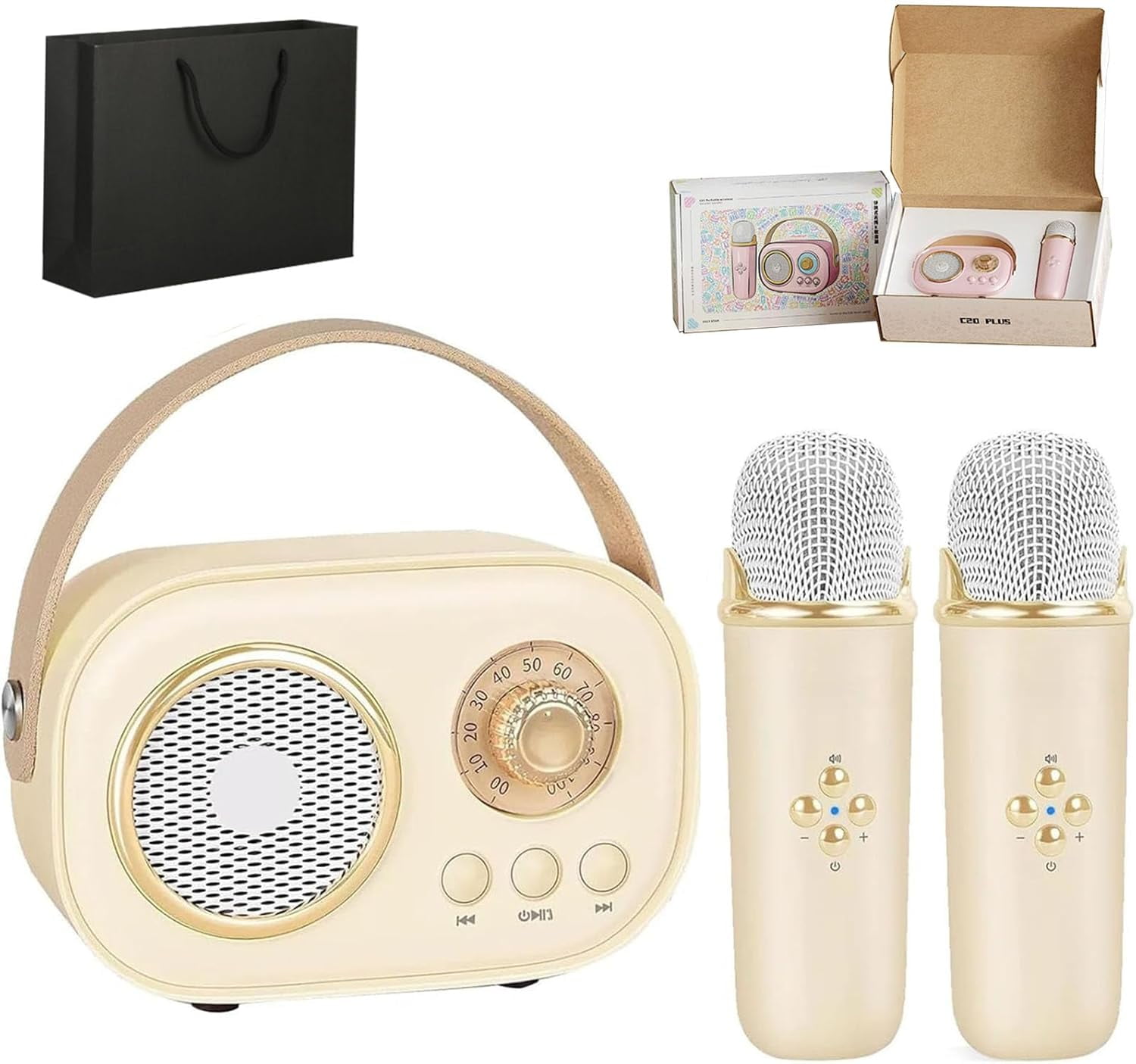 VivaMic Portable Kids Karaoke Fun Set, Mini Karaoke Machine, 6 Sound ...