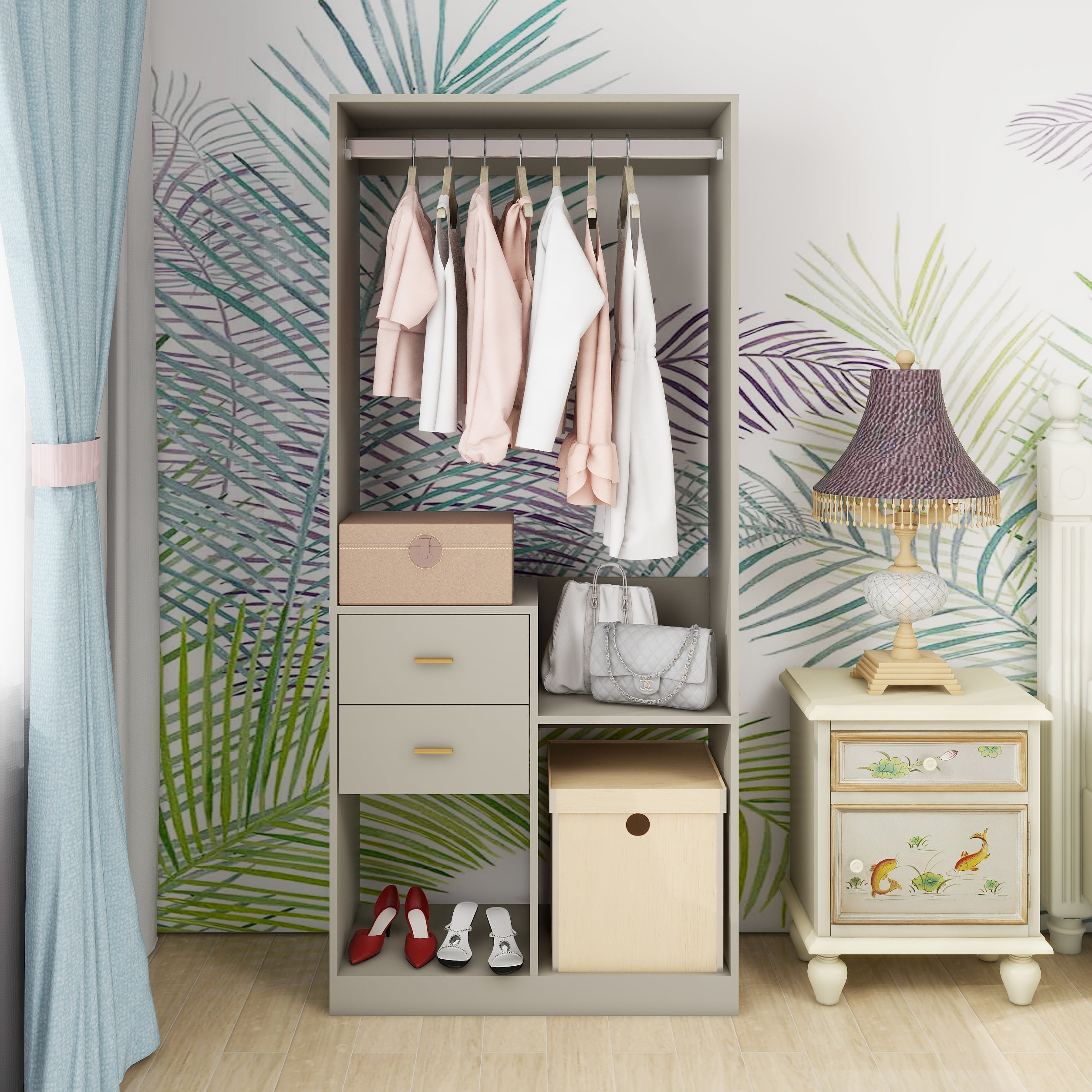 VivaVista 31.5" Wooden Closet System | Walk-In closet system with 4 ...