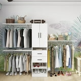 VivaVista 8ft Walk-In Closet System for Adults | Wood Wardrobe ...