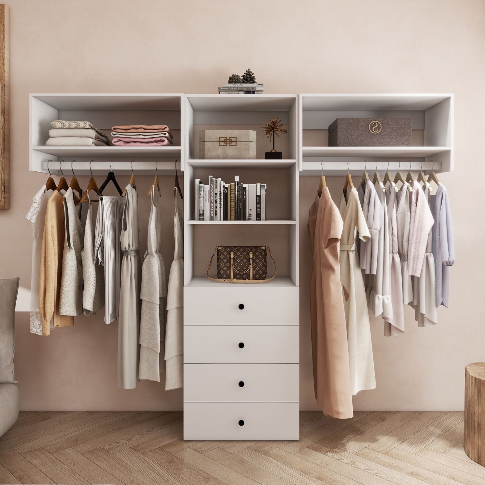 VivaVista Closet Modules: Wardrobe Closet Double Hanging Unit with 2 ...