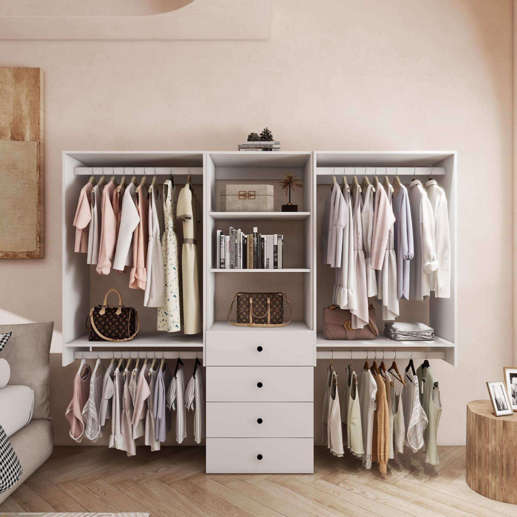 VivaVista Closet Modules: Wardrobe Closet Double Hanging Unit with 2 ...