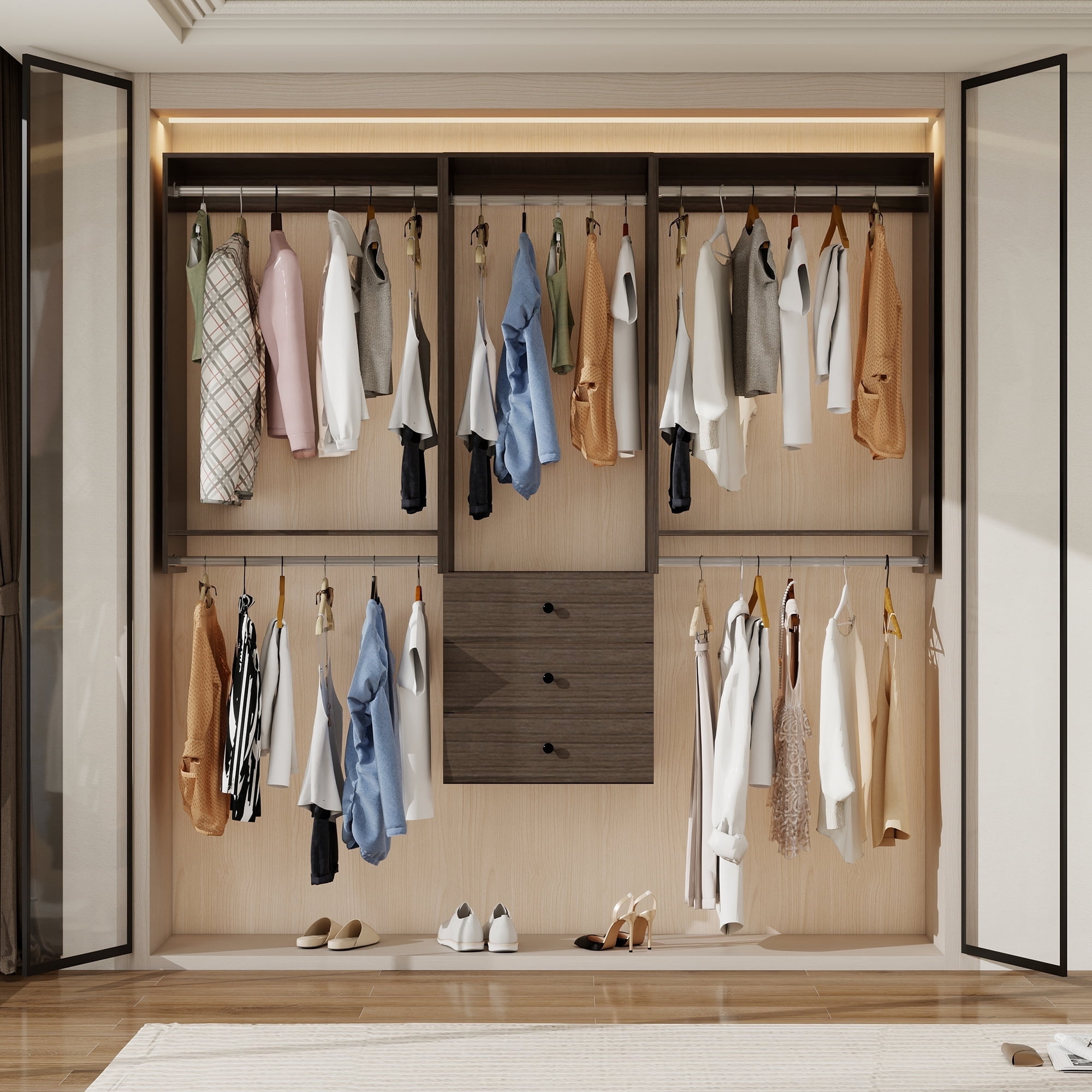 VivaVista Closet System with Drawers – Modern Closet Shelving System ...
