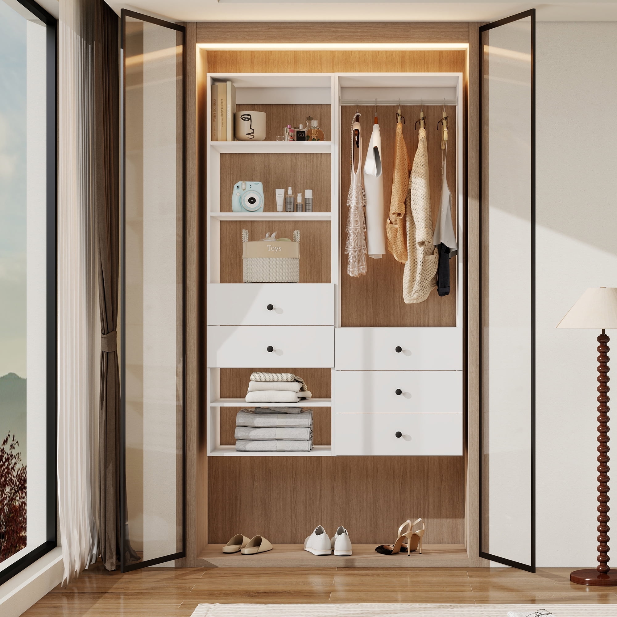 VivaVista Closet System with Drawers and Shelves, Built in Closet ...