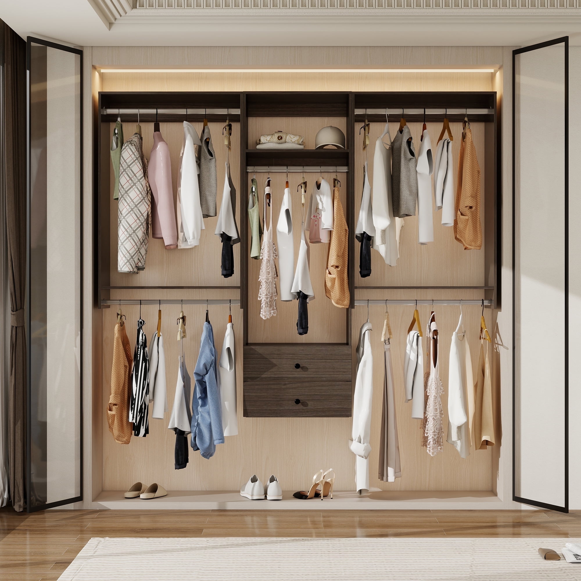 VivaVista Closet System with Drawers and Shelves, Modern Closet ...
