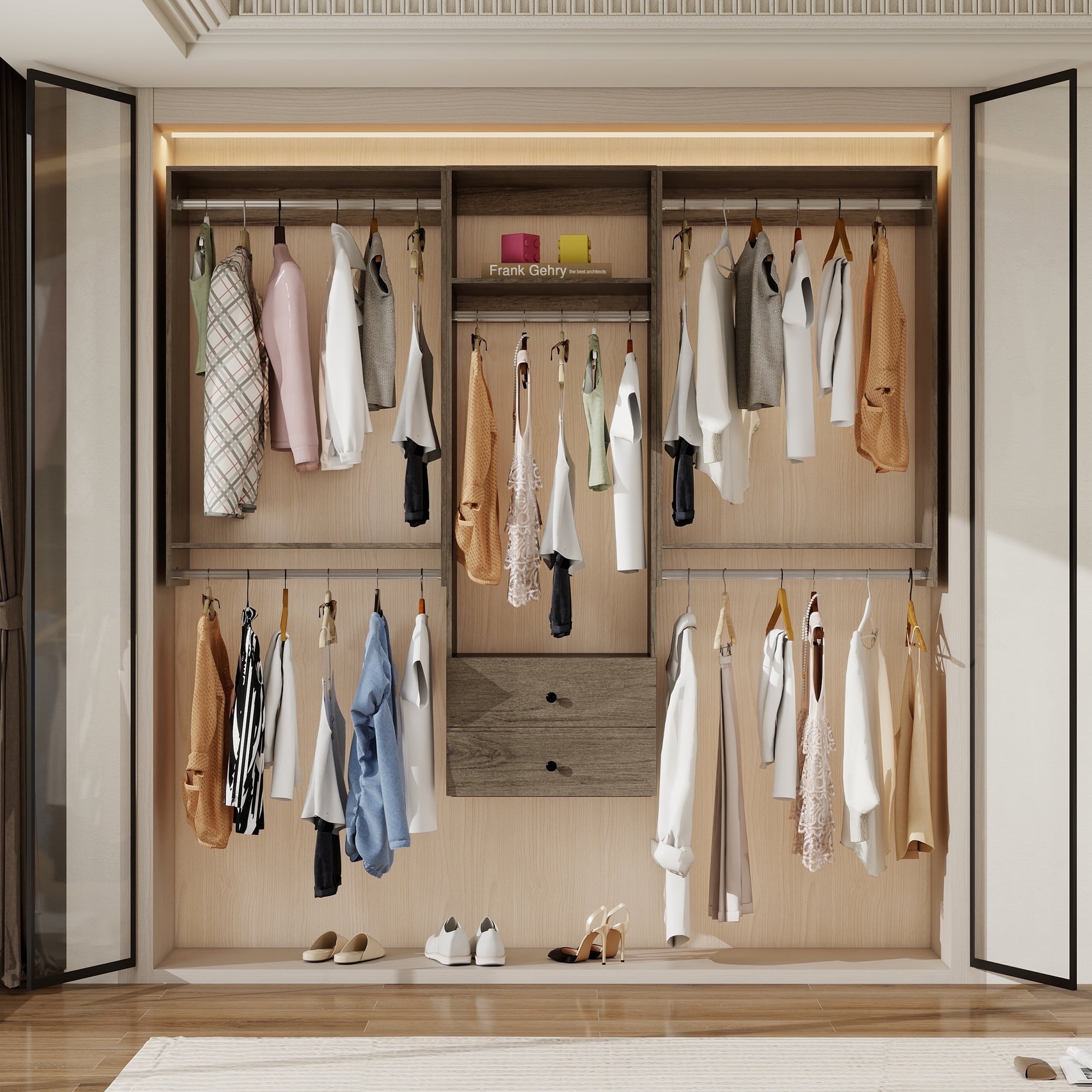 VivaVista Modern Closet Shelving System – Closet System with Drawers ...