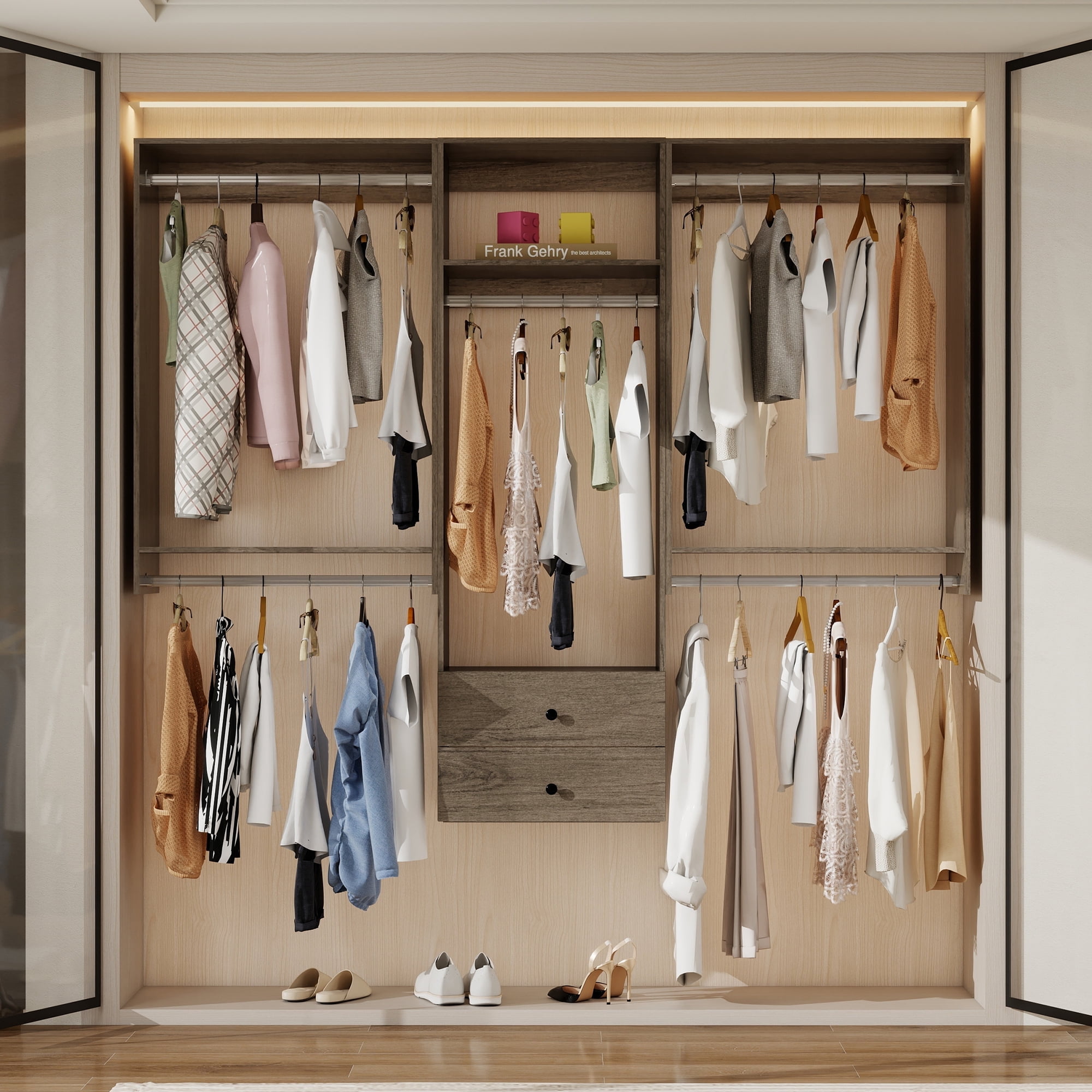 VivaVista Modern Closet Shelving System with Drawers & Shelves - Walk ...
