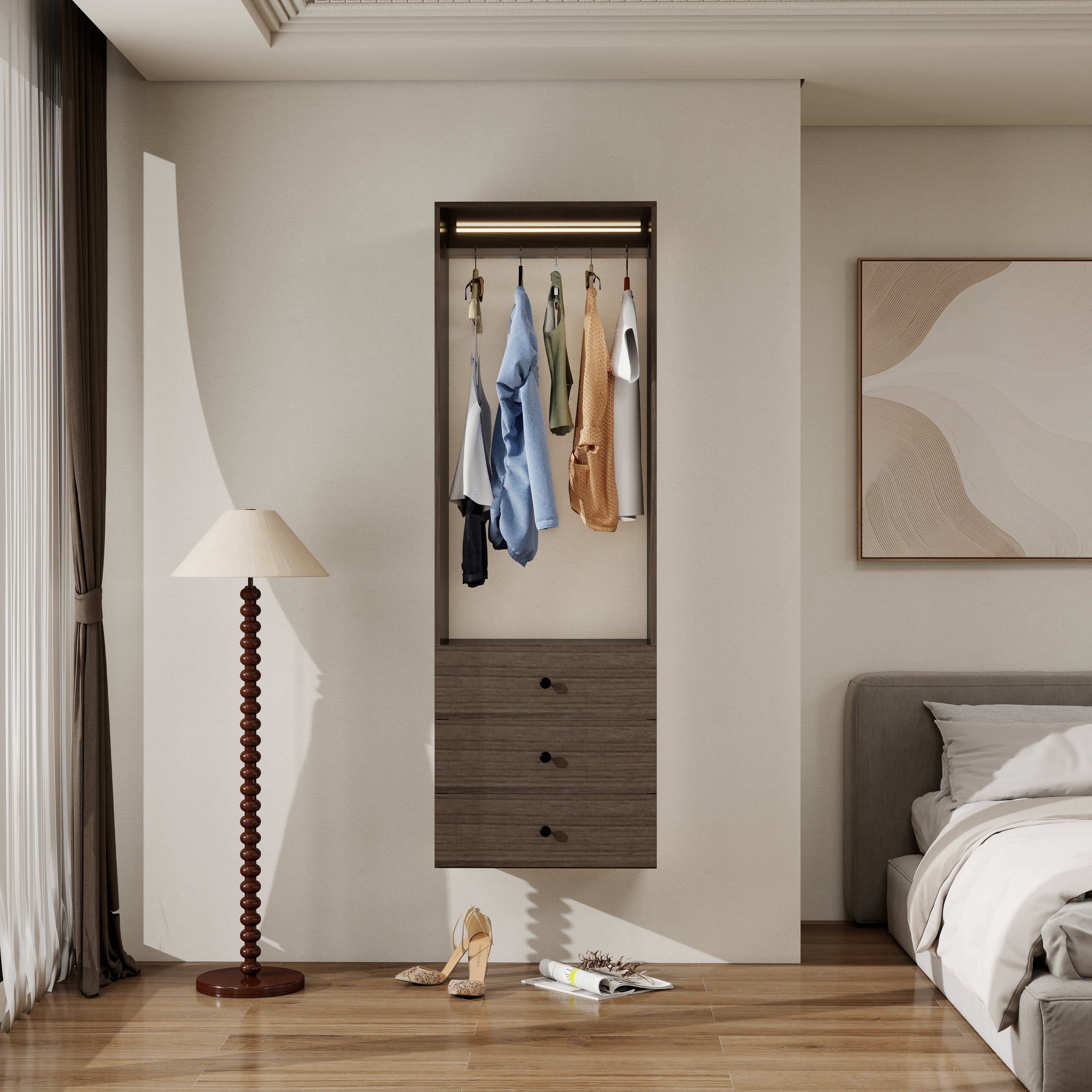 VivaVista Modern Closet System with Drawers and Shelves, Modular Closet ...