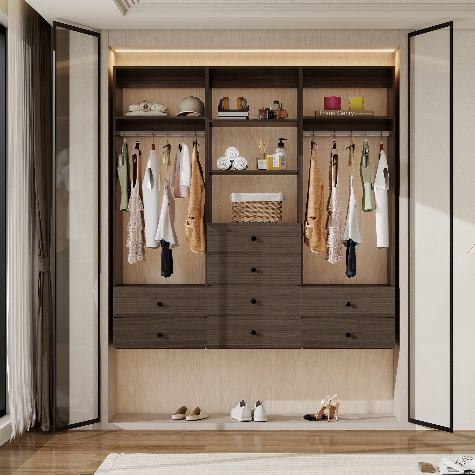 VivaVista Walk in Closet System with Drawers and Shelves, Modular ...