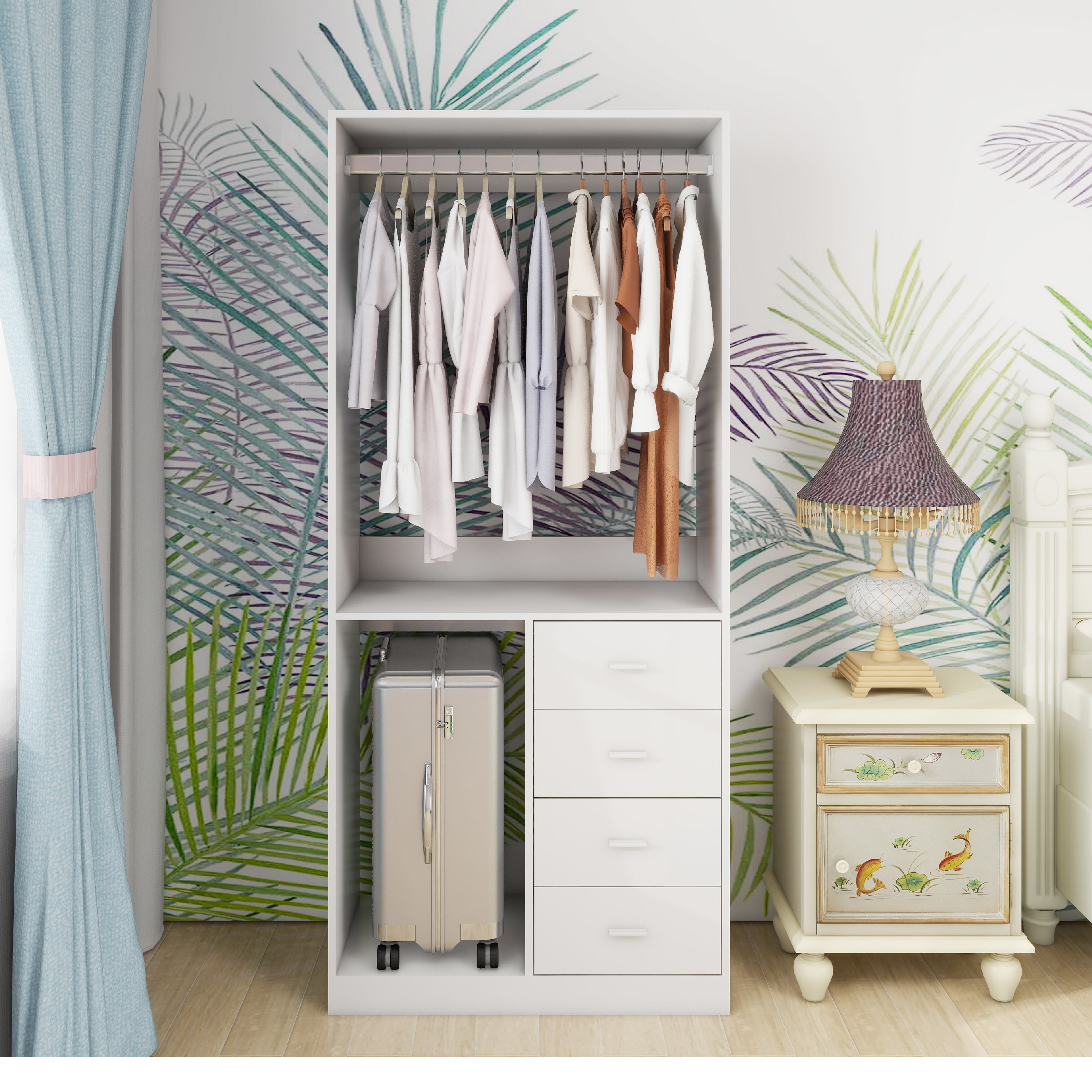 VivaVista Wooden Freestanding Closet System | Stand-Alone Organizer ...