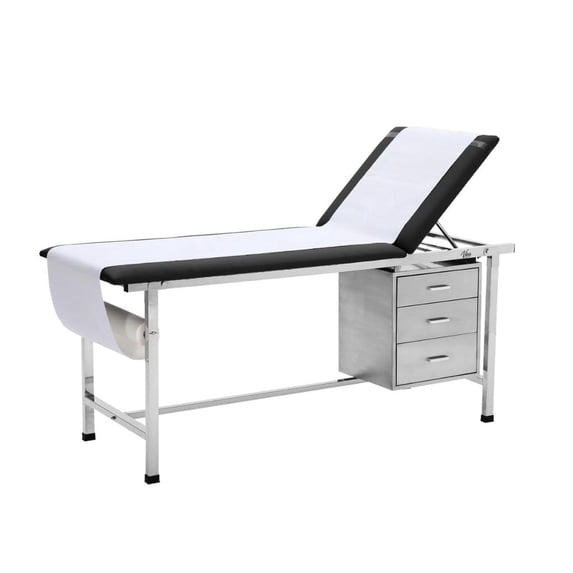 Vivacomfort Adjustable Black Medical Exam Table with Drawers and Paper ...