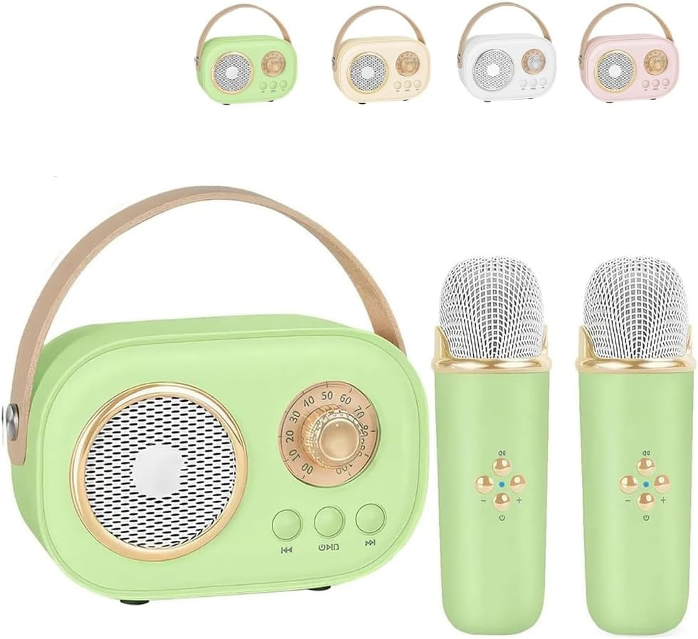 Vivamic Portable Kids Karaoke Fun Set, Portable Microphone Retro ...