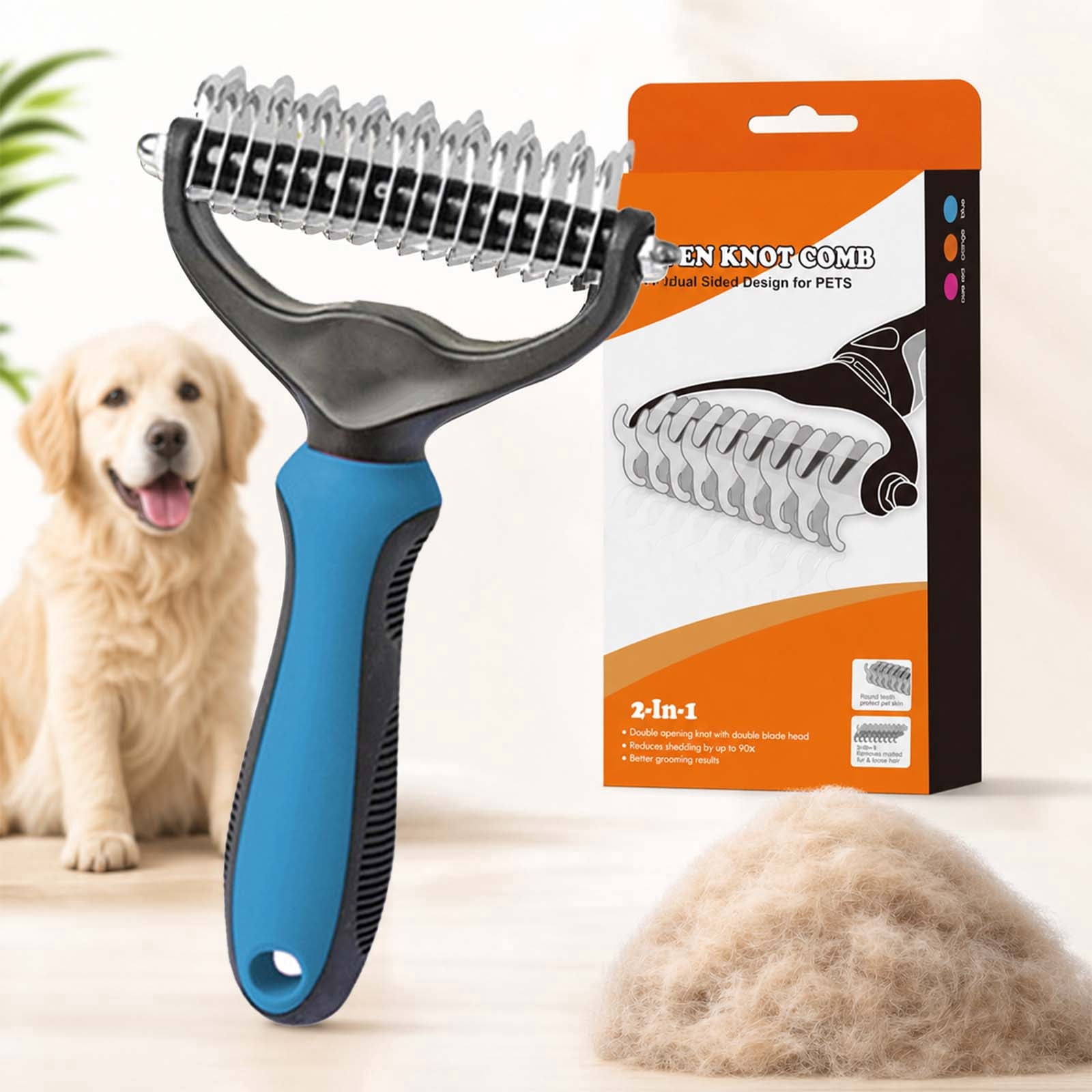 Pet Pro,Pet Pro Grooming Tool, Double-Sided Dematting Tool, Undercoat ...