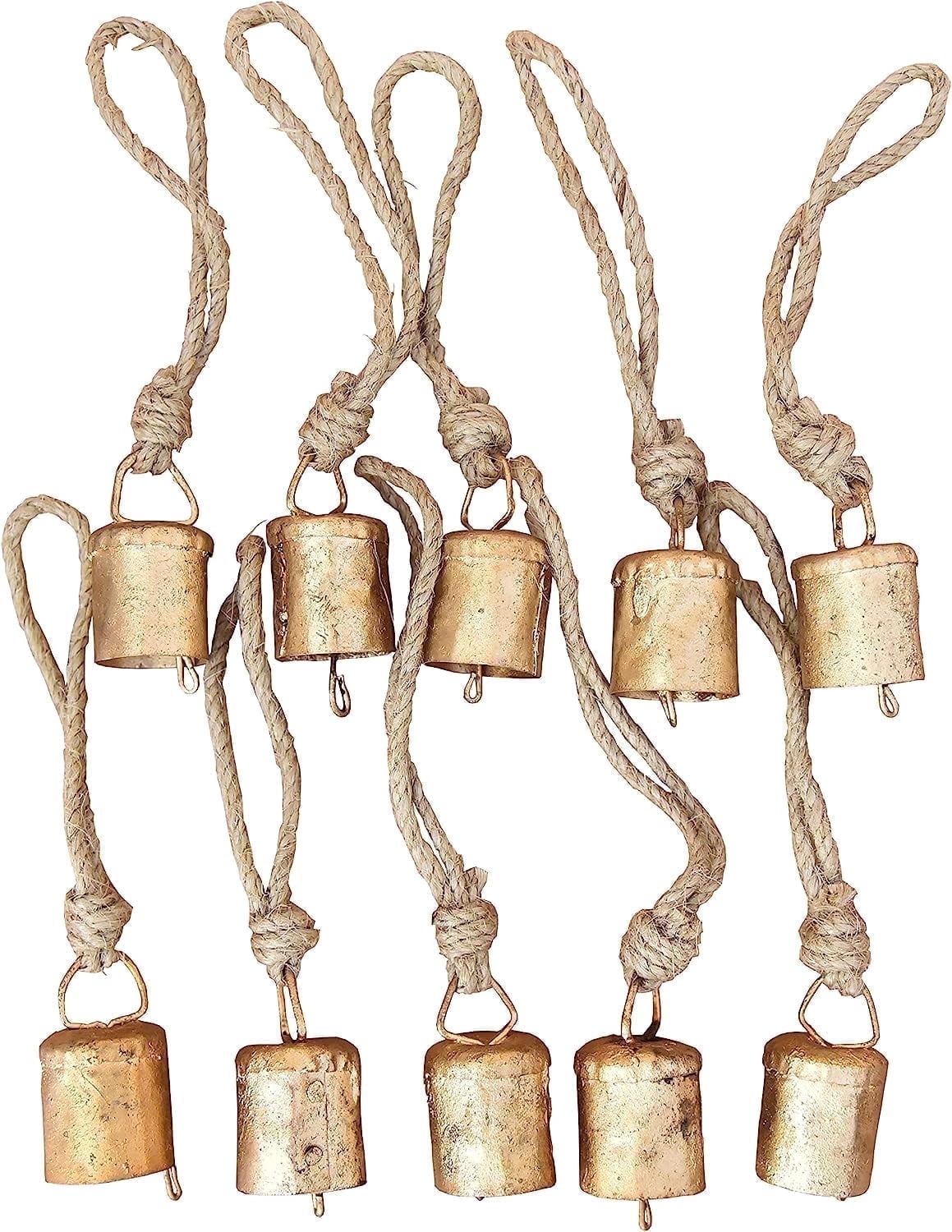 Vivanta Gold Mini Christmas Bells, 10 Pcs Rustic Vintage Iron Ornaments ...