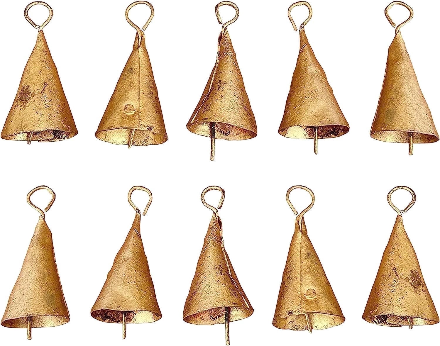 Vivanta 2" 10 Pcs Mini Gold Rustic Vintage Iron Tin Metal Christmas ...