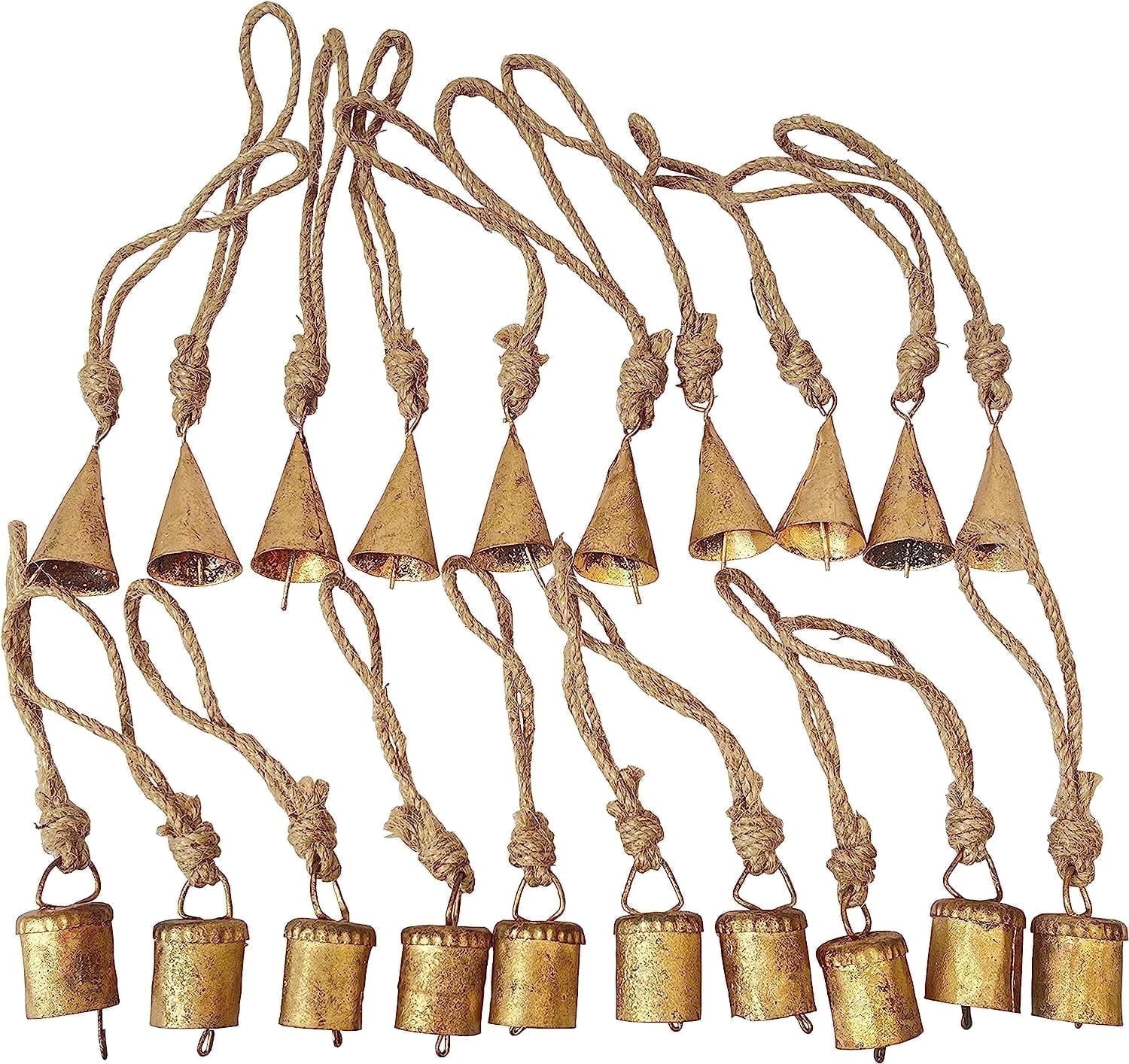 Vivanta 2" Gold Metal Jingle Bells – Pack of 20 Mini Cow Bells for DIY ...