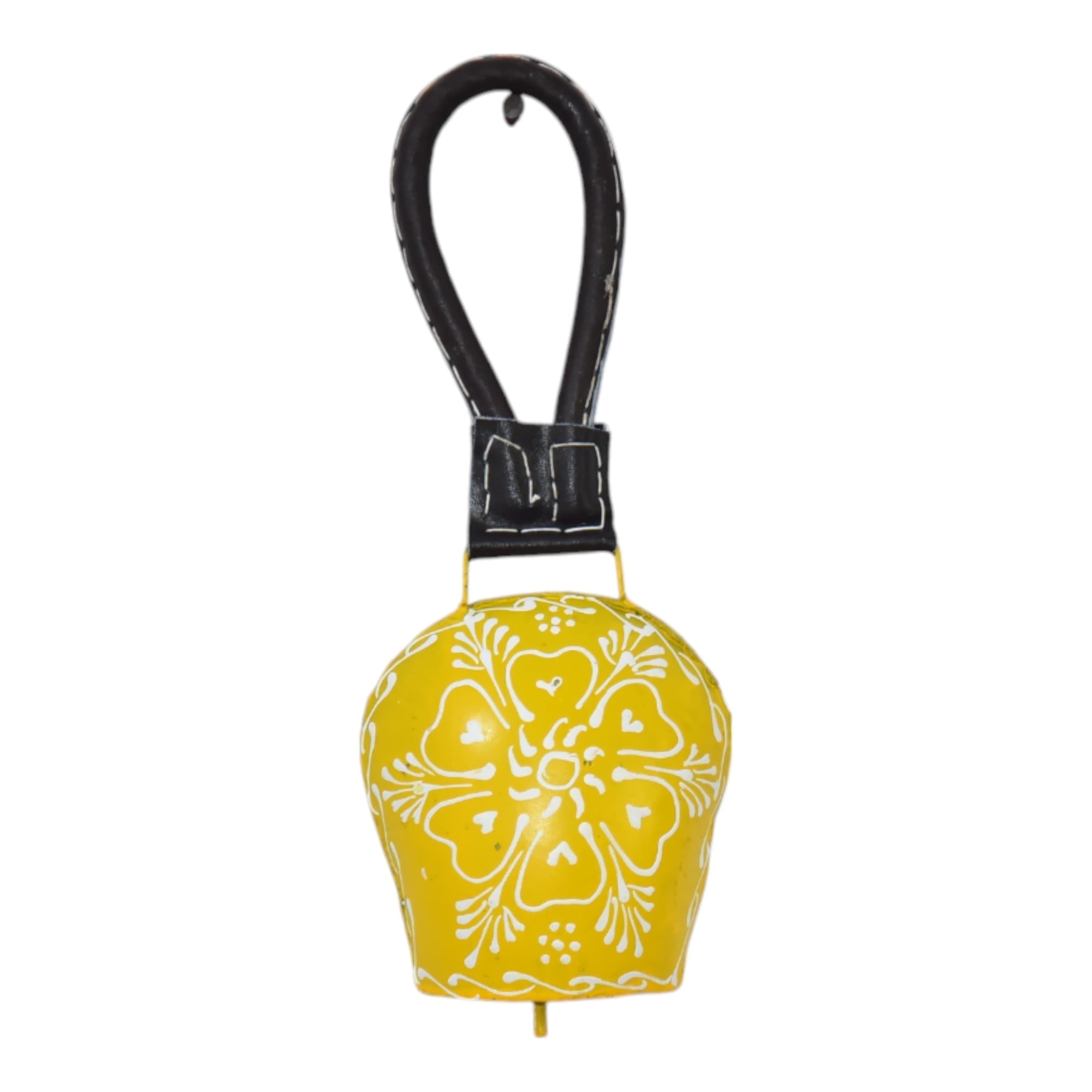 Vivanta 5-Inch Hand-Painted Yellow Metal Cow Bell Wind Chime – Rustic ...