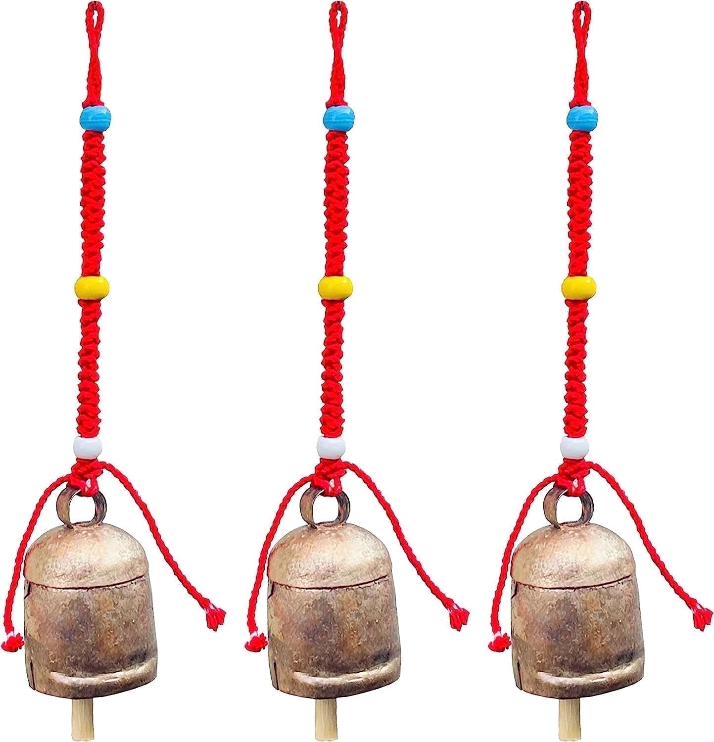 Vivanta Rustic Cow Bells Set of 3 – Handmade Metal Wind Chimes, Gold ...