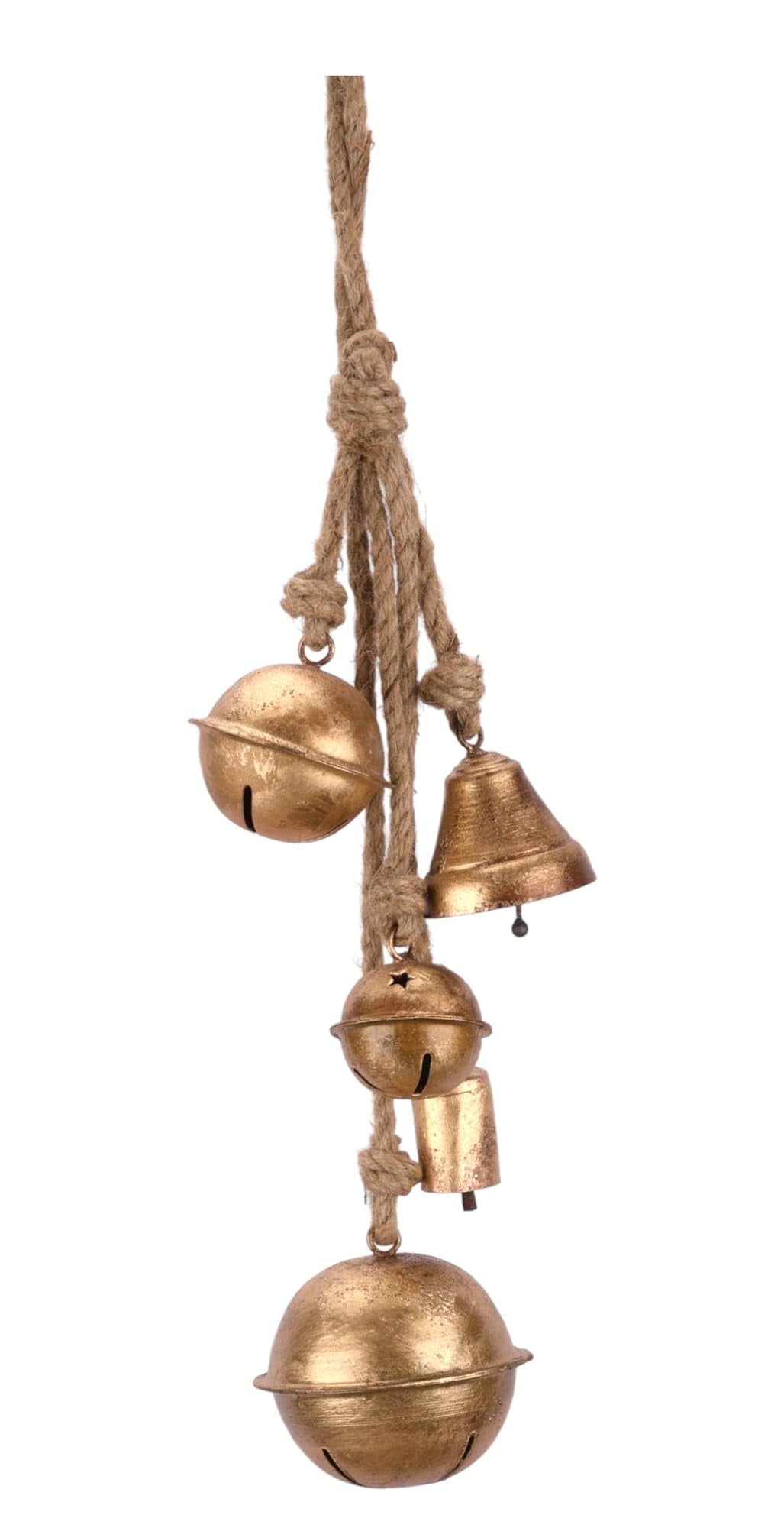 Rustic Jingle Bell Hanging Decor 22” Long- Metal Wind Chime with 5 ...