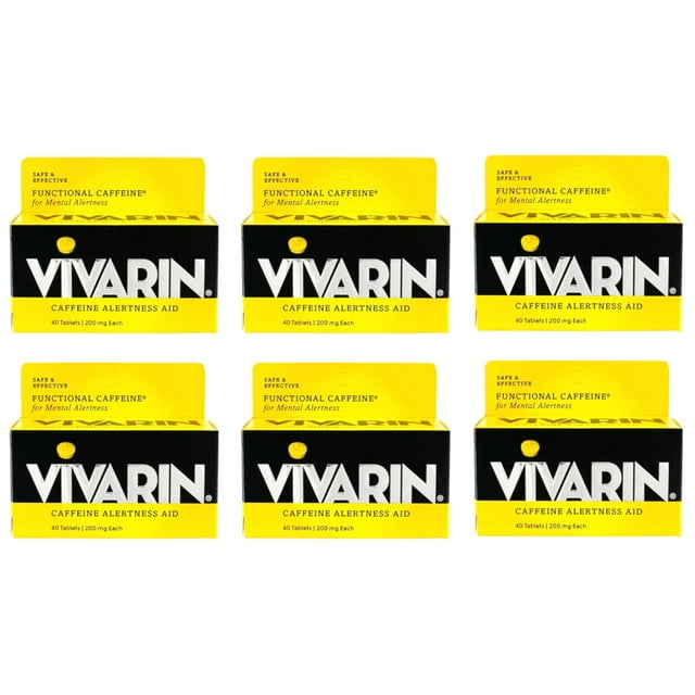 Vivarin Caffeine Alertness Aid Tablets, 40 CT (Pack of 6) - Walmart.com