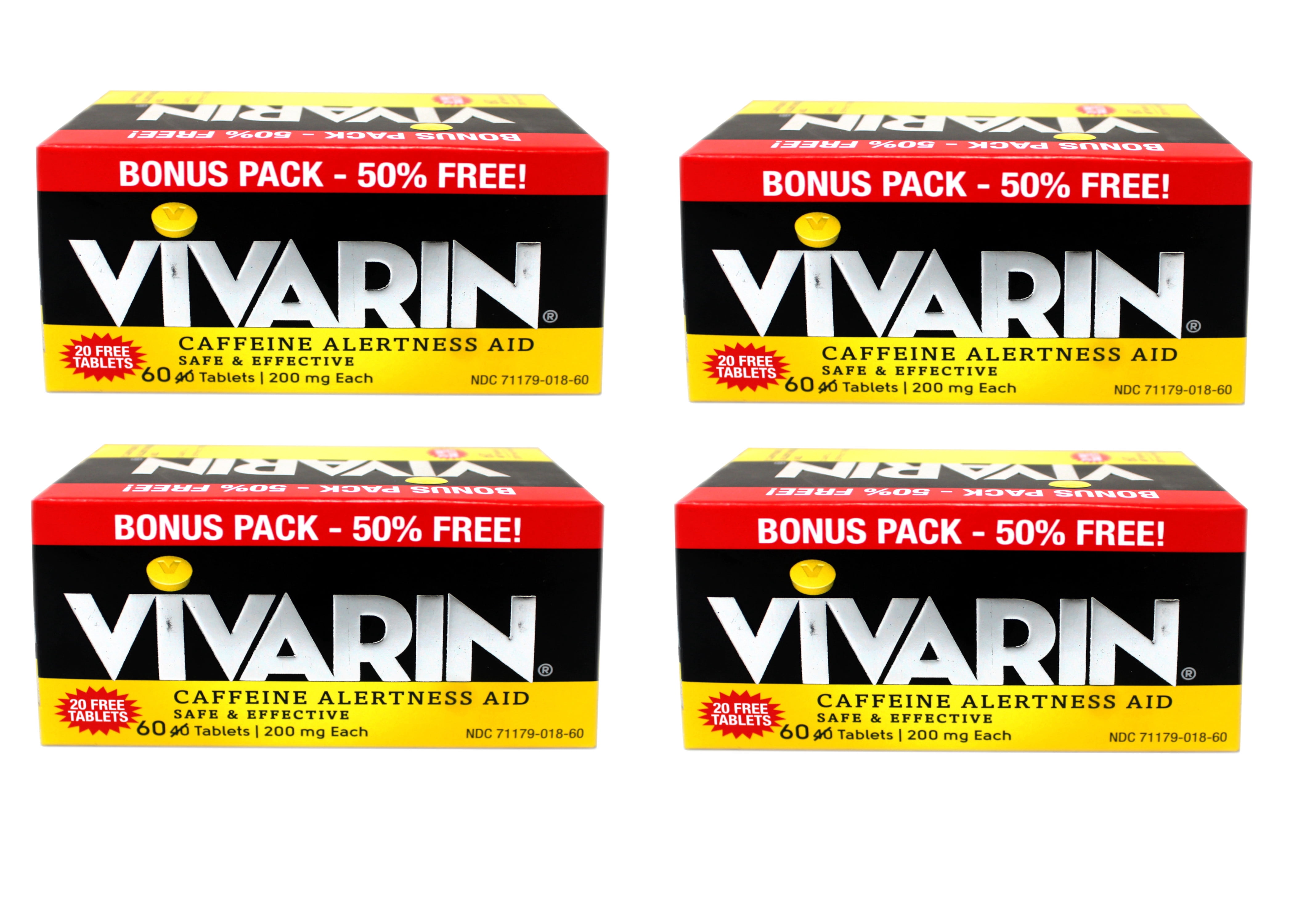 Vivarin Caffeine Pills 200mg Caffeine per Dose, Safe and Effective ...