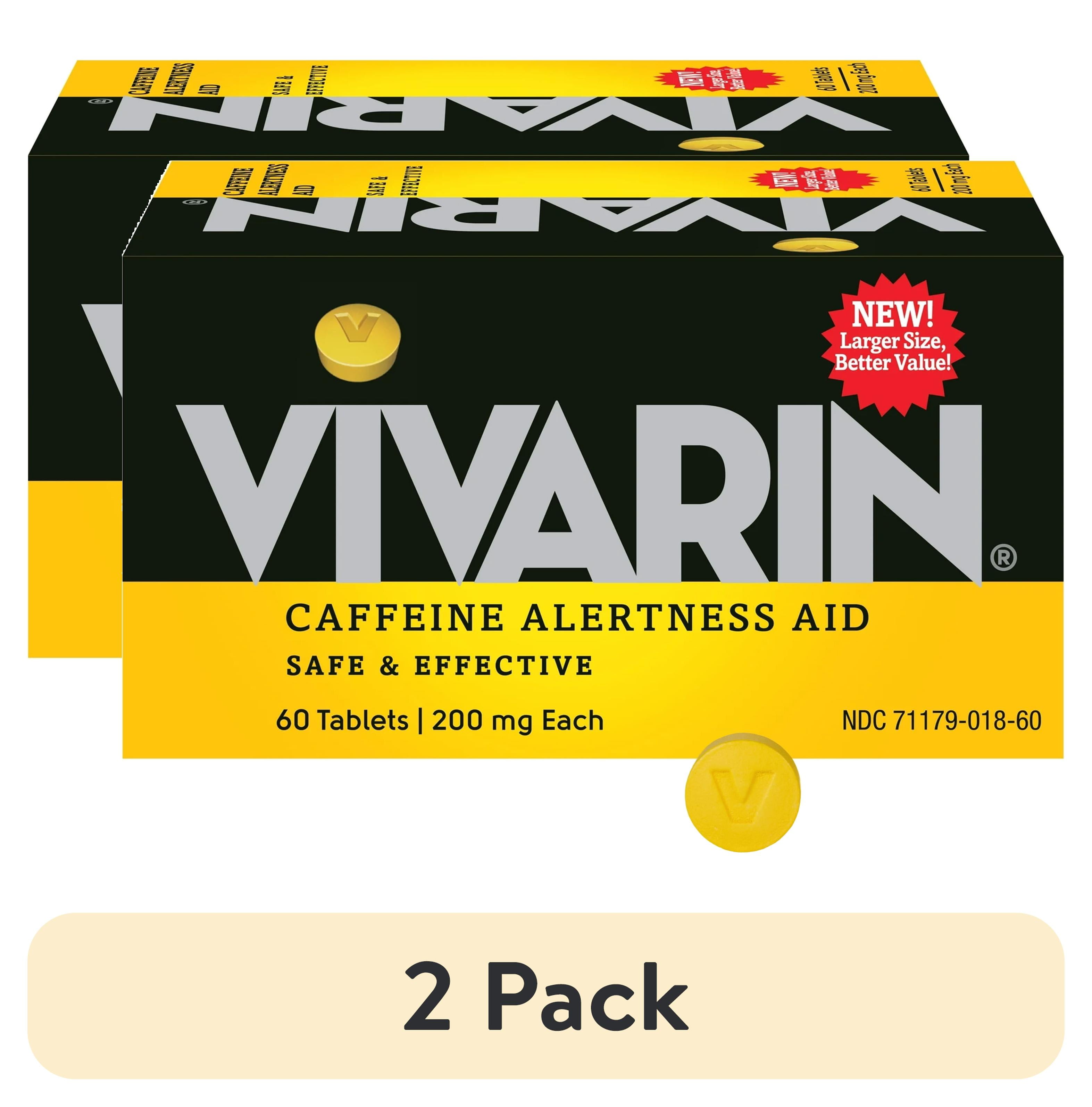 (2 pack) Vivarin Caffeine Pills, 60 Count Value Size, FDA Approved ...