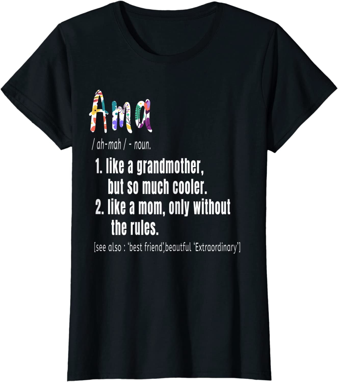 Vivay Ama Definition Mother's Day Birthday Gift Grandmother T-Shirt ...