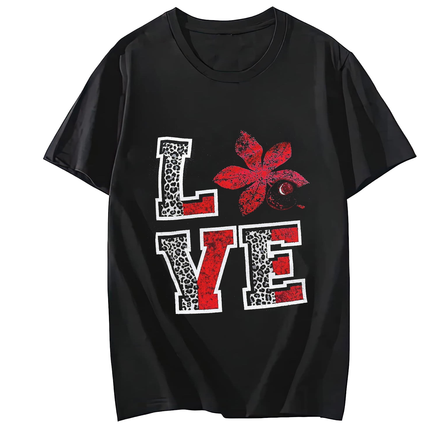 Vivay Love Leopard Print Buckeye Leaf Ohio Cute Women's Graphic Short ...