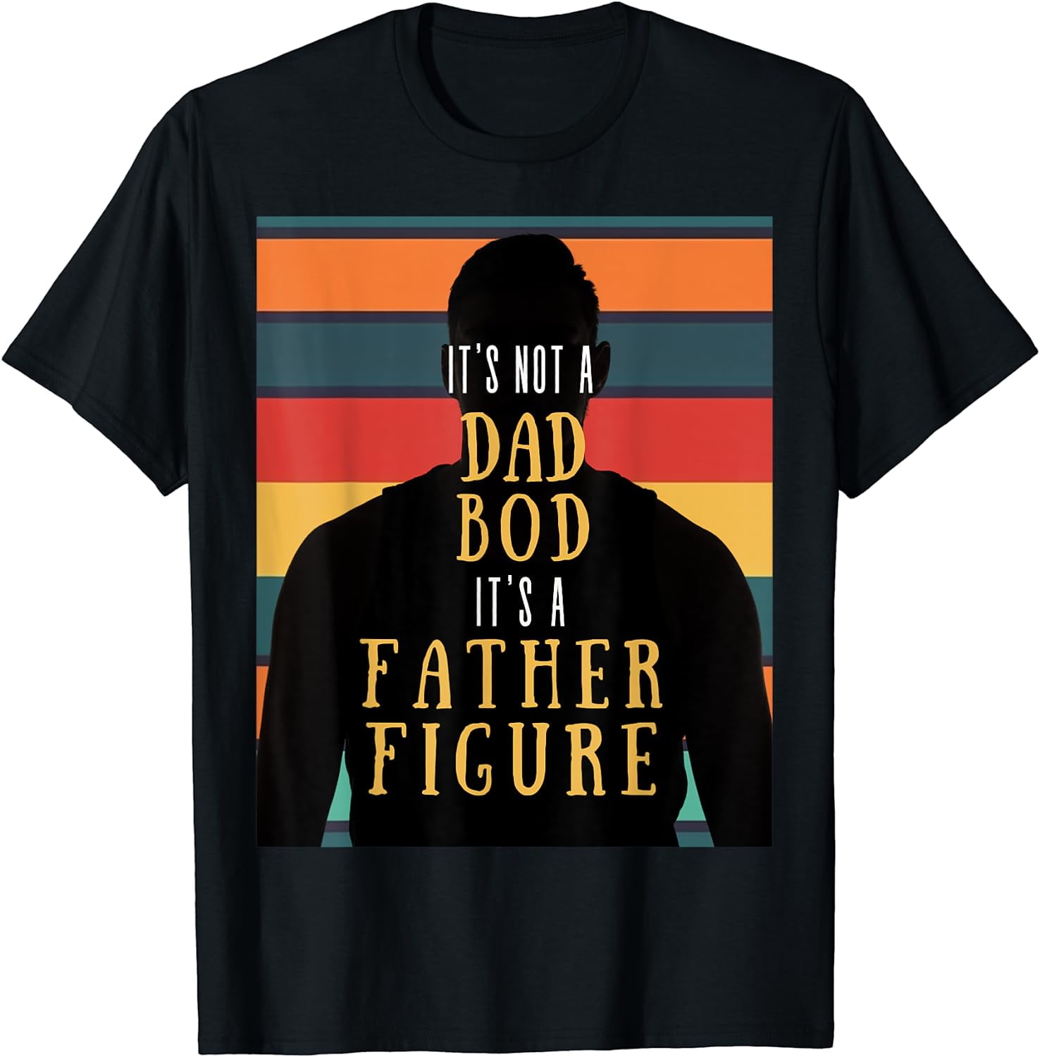 Vivay Mens Mens Dads Bod- Father Figure, Vintage Color, Stripes, Funny ...