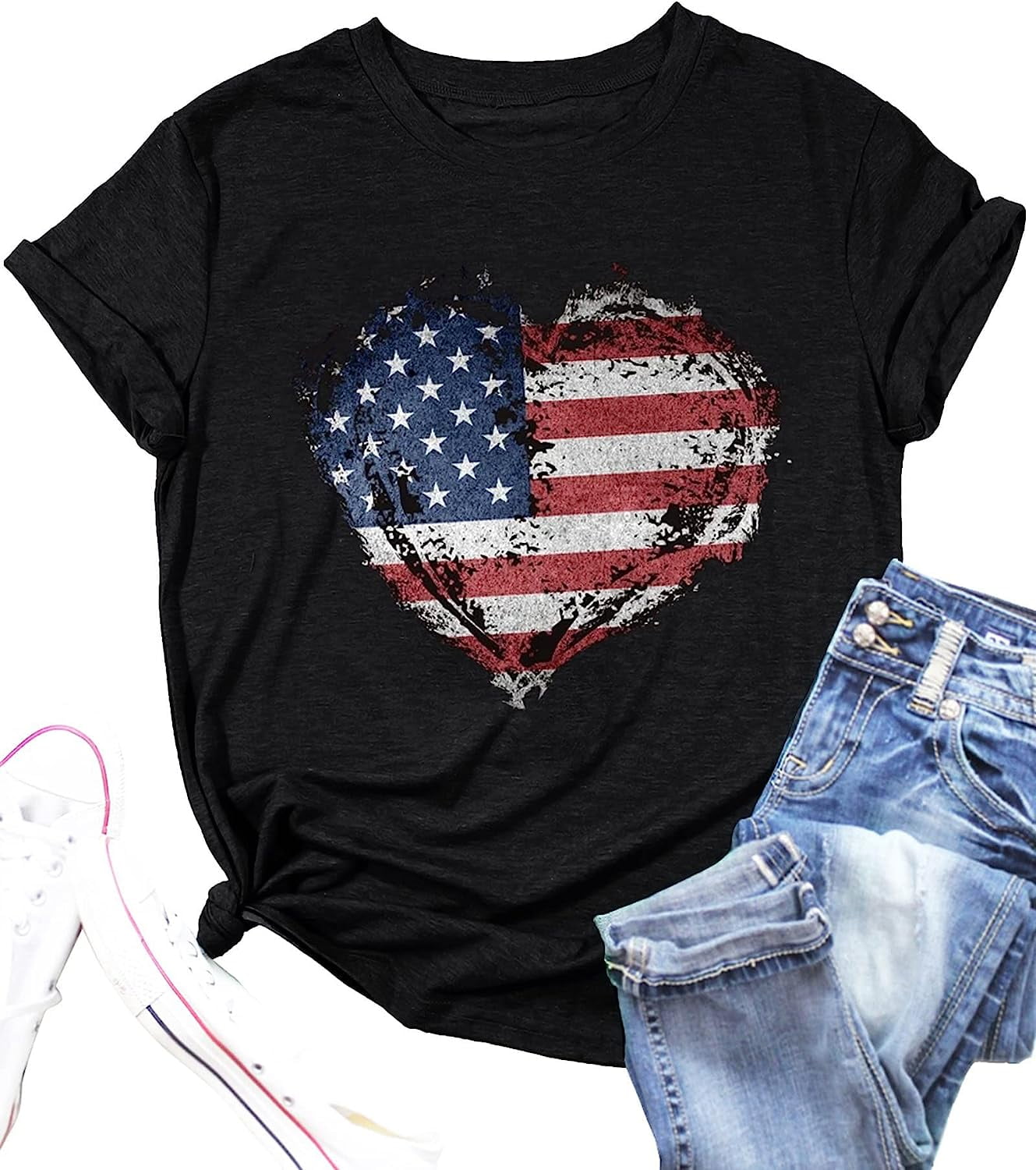 Vivay Ovazly Women American Flag Shirts USA Flag Stars Stripes Graphic ...