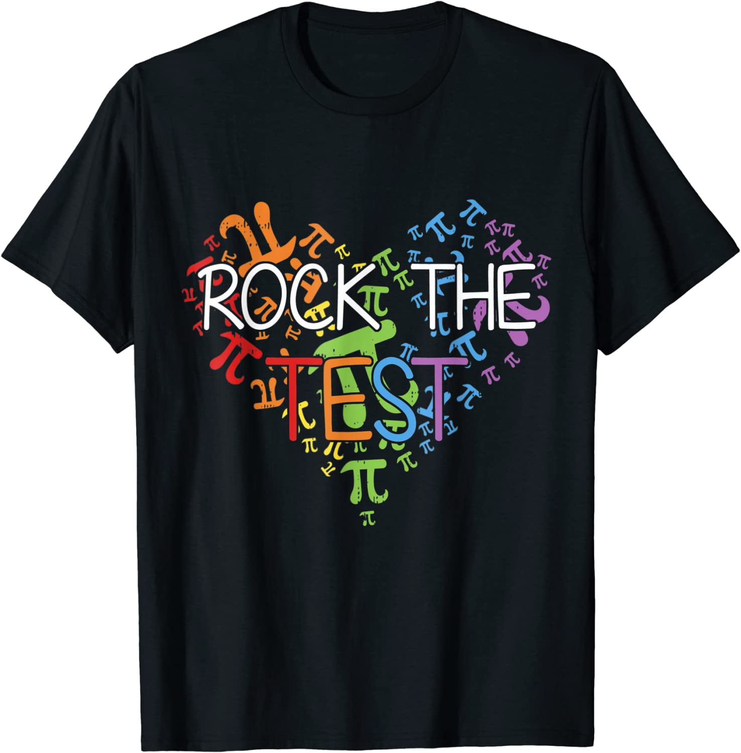 Vivay Unisex Test Day Rock The Test Teacher Testing Day Rainbow Teacher ...