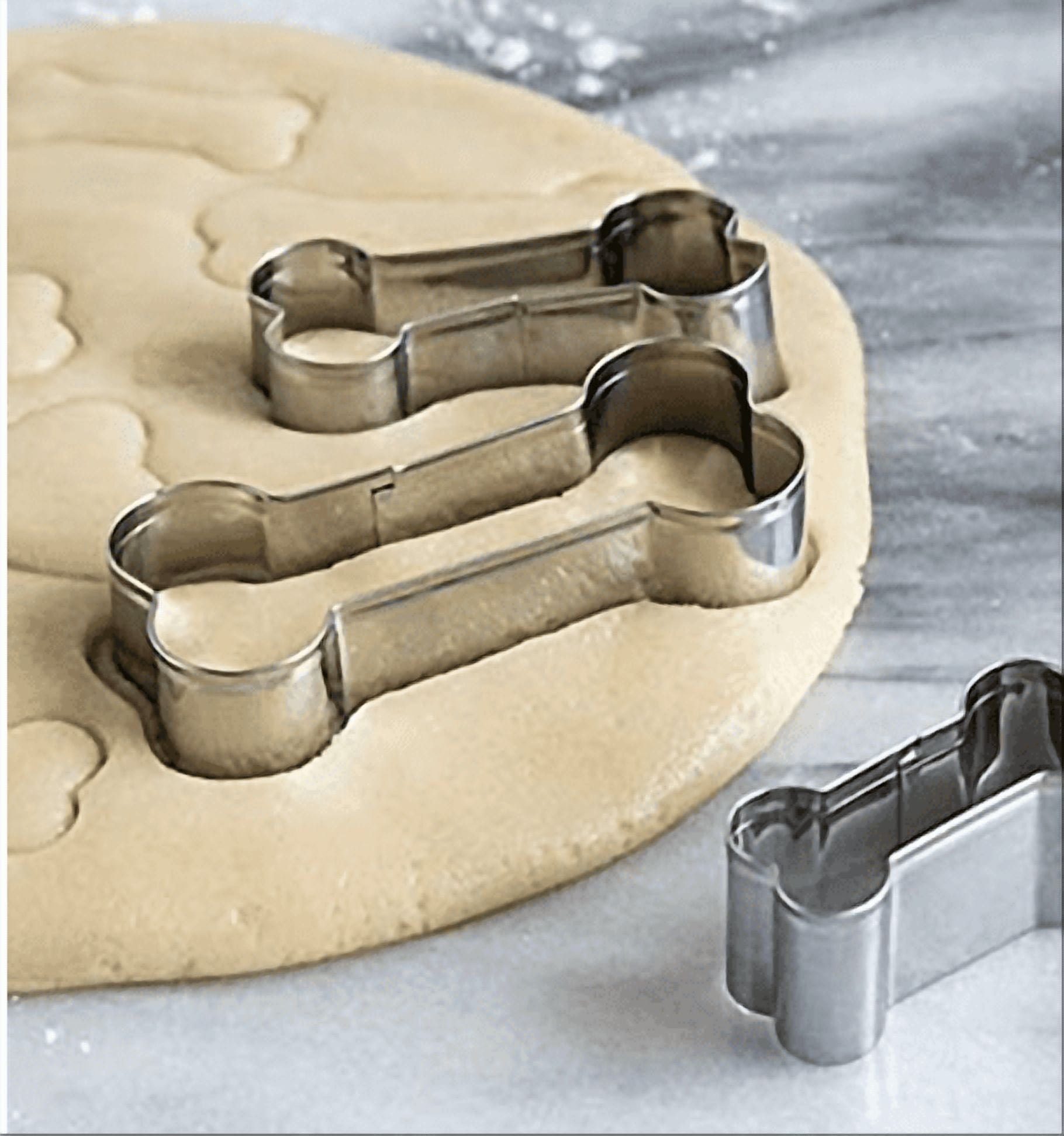 Vivcore Dog Bone Cookie Cutter 3 Piece Silver Stainless Steel Pet Treat ...