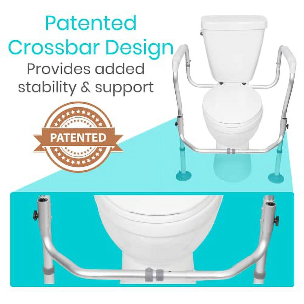 Vive Toilet Safety Rail Frame - Toilet Grab Bars for Elderly, Disabled - Assist Support Rails ...
