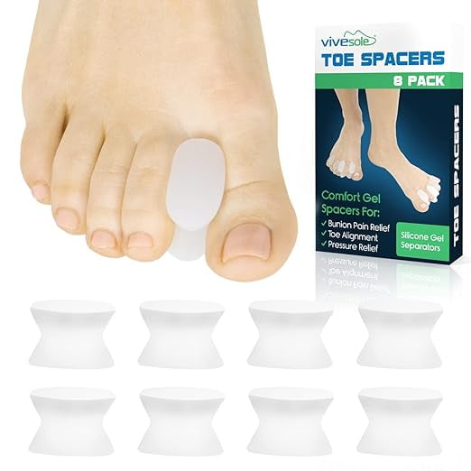 ViveSole Toe Spacer Separators (8 Pieces) - Overlapping Toes - Silicone ...