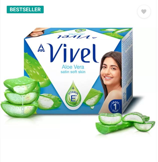 Vivel Aloe Vera Grade 1 Soap with Vitamin E for Soft & Glowing Skin ...