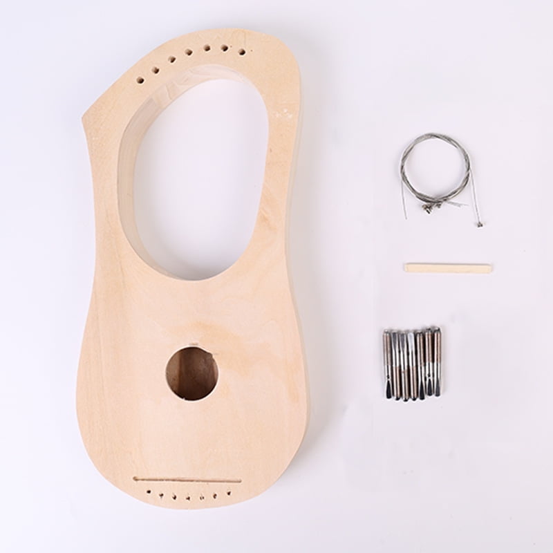 Viveous 1 Set Wood 7 String Lyre Harp Diy Kit For Beginners And Kids ...