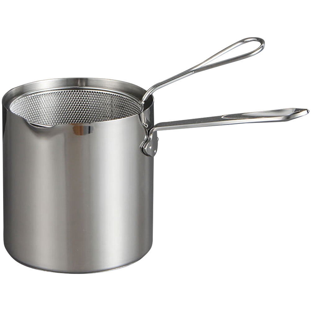 Viveous 1 Set of Frying Pot Household Stainless Steel Deep Frying Pot ...