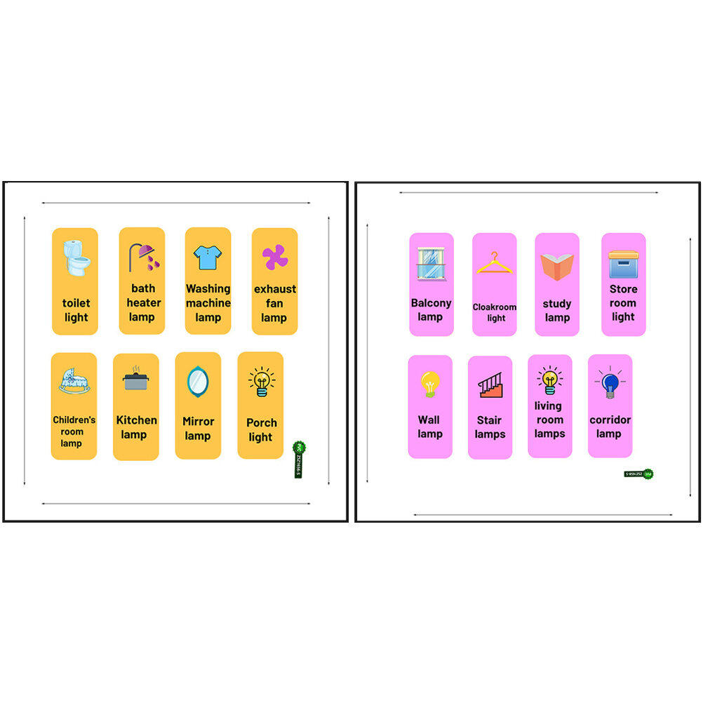 Viveous 2 Sheets Night Glowing Switch Label Sticker Luminescent Light ...