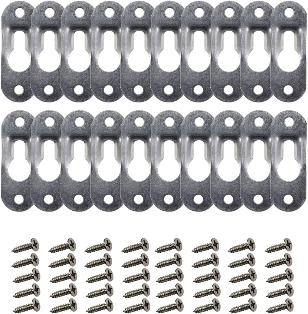 Viveous 20pcs Metal Keyhole Hangers For Picture Frames And Mirrors ...