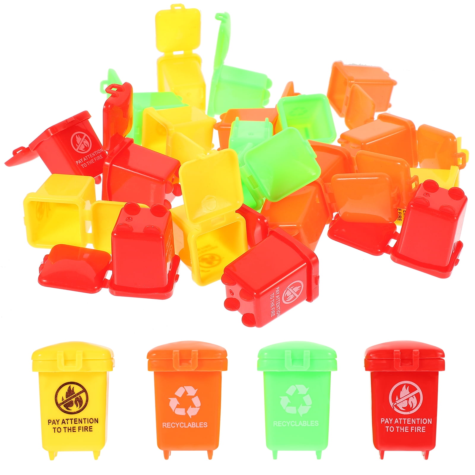 Viveous 20pcs Miniature Trash Cans Model Kids Trash Cans Toy Sorting ...