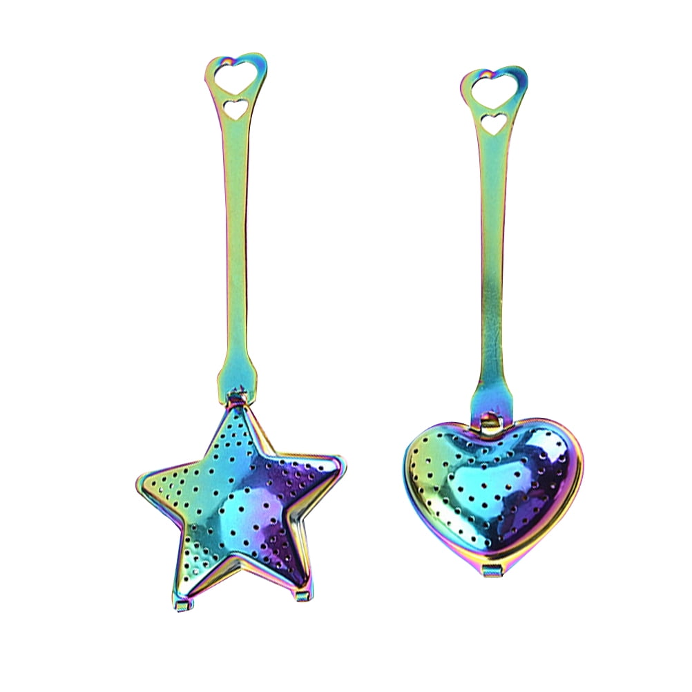 Viveous 2Pcs Stainless Steel Heart and Star Shaped Loose Leaf Tea ...