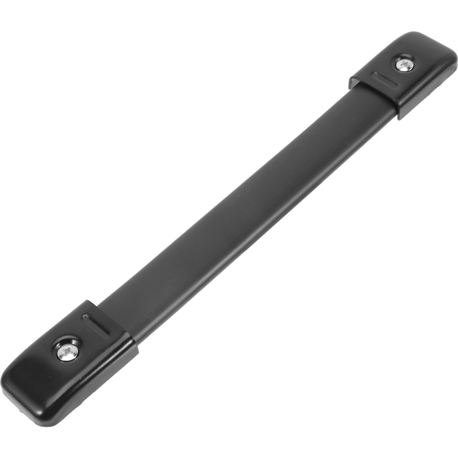 Viveous 2pcs Black Rubber Handle with Metal End Caps and Screws ...