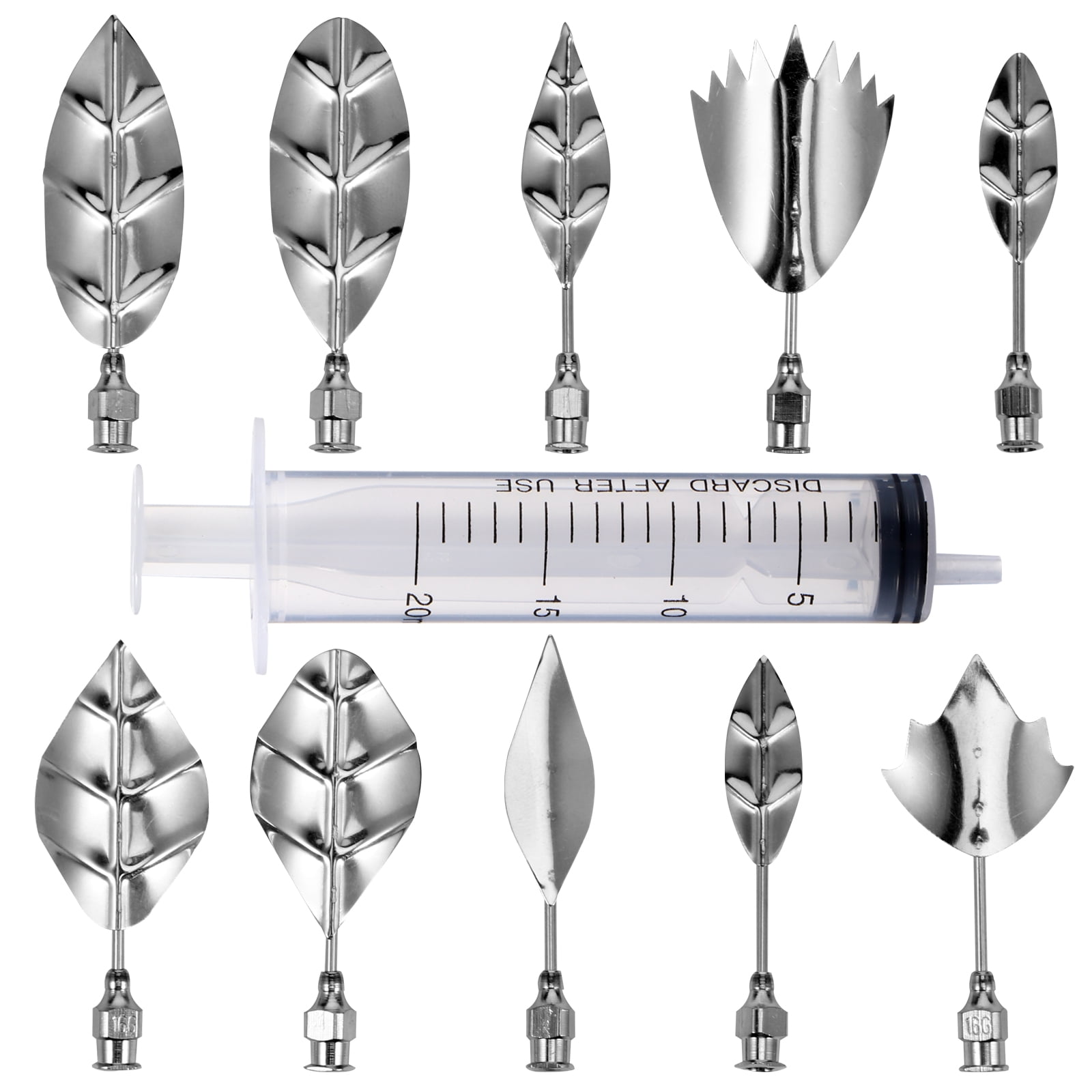 Viveous 3D Leaf Fondant Icing Piping Nozzle Tip Stainless Steel Icing ...