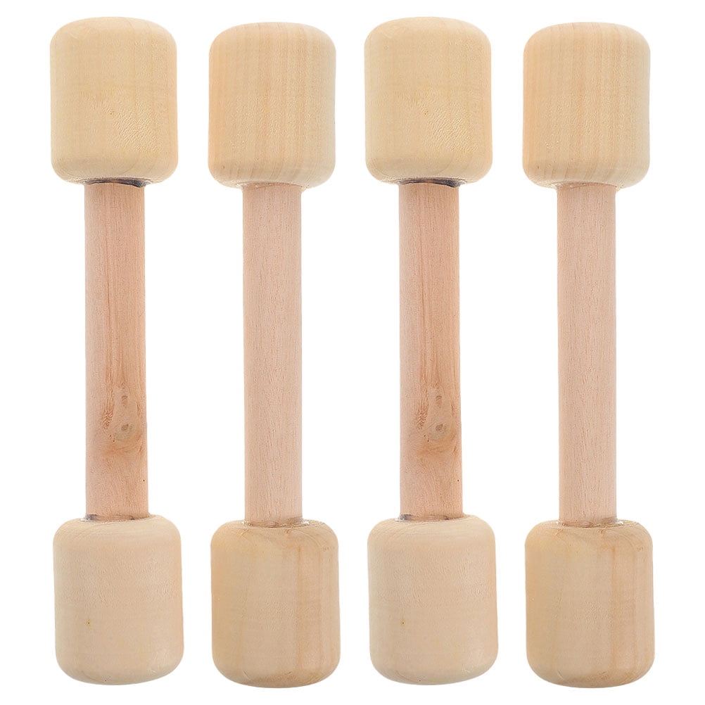 Viveous 4pcs Kids Wooden Toy Dumbbell Toddler Wooden Exercise Workout ...
