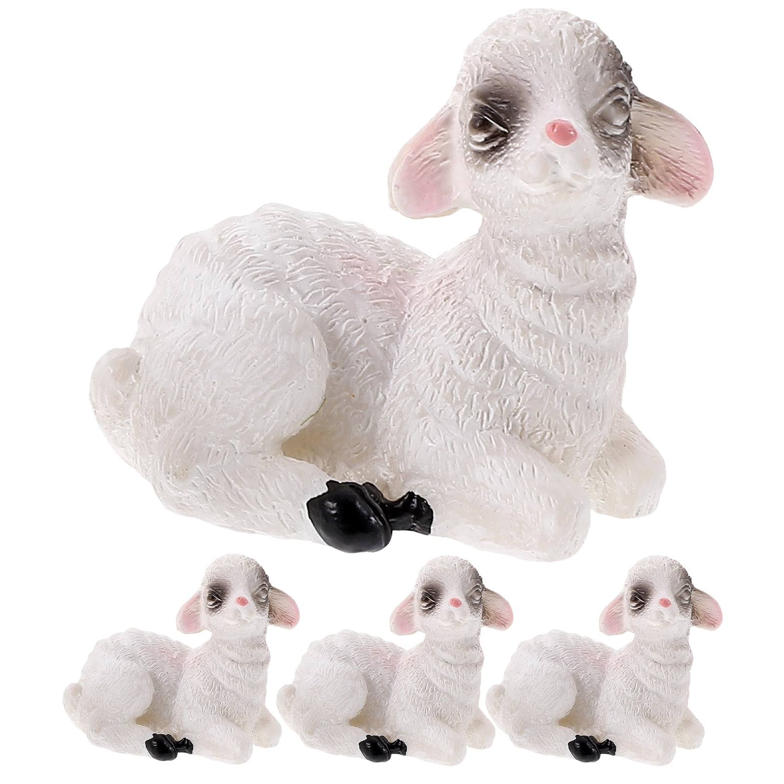 Viveous 4pcs Sheep Sheep Figurines Sheep Miniature Farm Statues Farm ...