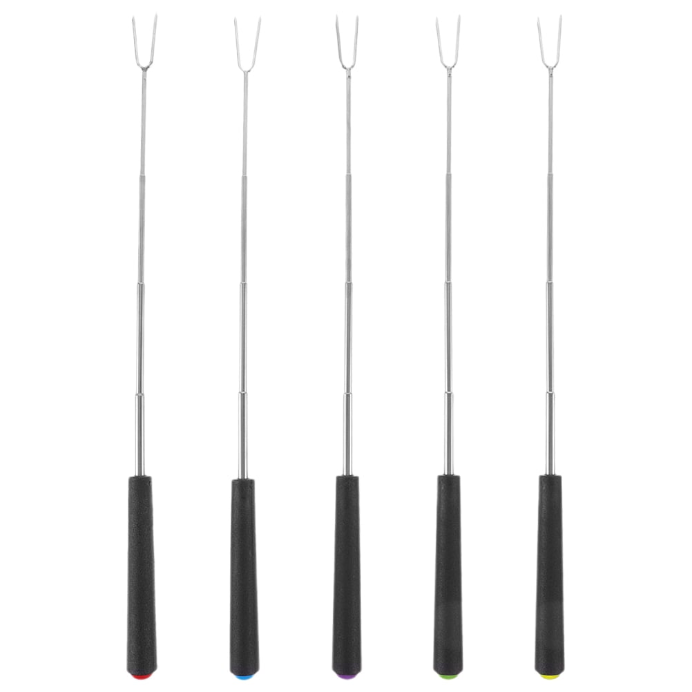 Viveous 5 Pcs Colorful Plastic Handle Stainless Steel Bbq Forks ...